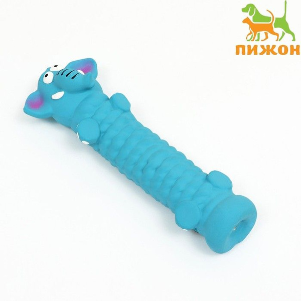Пижон Игрушка пищащая для собак из латекса "Слон", 22,5 см, голубая ...
