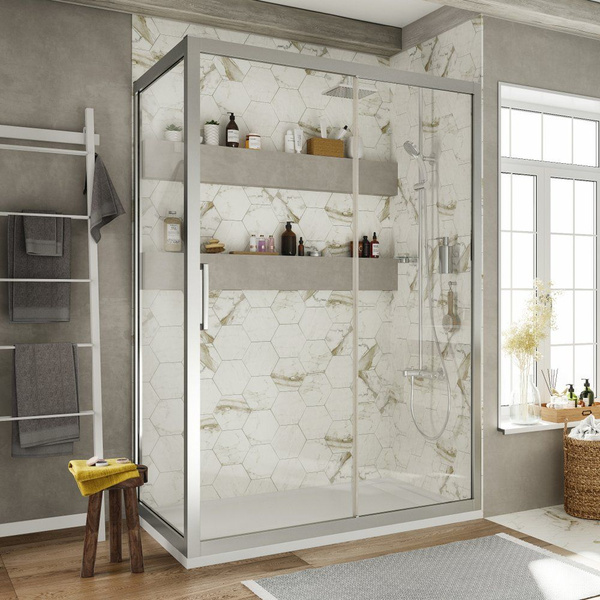 Душевой уголок STWORKI Эстерсунд без поддона, стеклянный, 120x90, прямоугольный, раздвижной ...