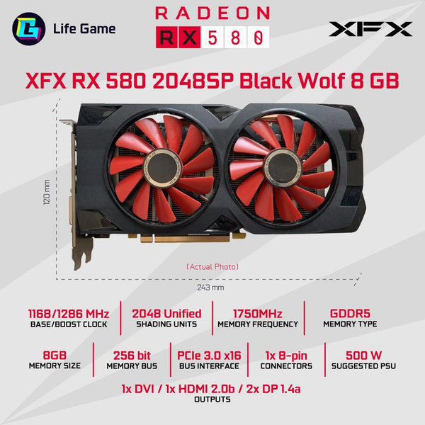 Видеокарта XFX Radeon RX 580, 8 ГБ DDR5 - купить по низким ценам в ...