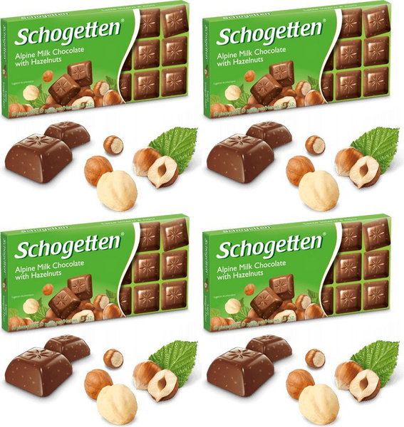 Шоколад Schogetten Alpine Milk Chocolate with Hazelnuts молочный ...