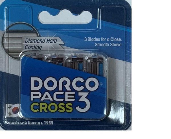DORCO Бритвенные сменные кассеты Pace CROSS c 3-мя лезвиями, 4 шт ...