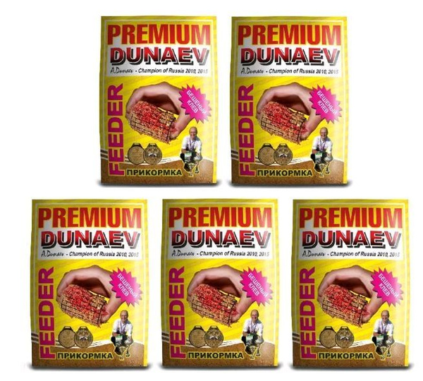 Прикормка натуральная летняя DUNAEV премиум Фидер 5 кг (5 шт.*1 кг) - купить с доставкой по ...