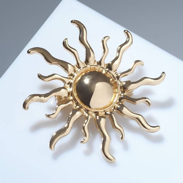 Брошь Queen fair - Солнце, цвет золотой, из металла, 1 шт. - купить с ...