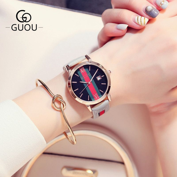 GUOU Часы наручные Кварцевые Guou 8082 - купить с доставкой по выгодным ...