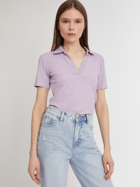 Футболка Zolla, размер 44, цвет сиреневый, 92% Вискоза;8% Эластан - купить по выгодной цене в ...