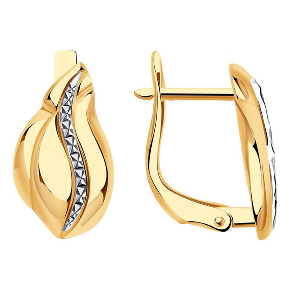 Золотые серьги 08-1964 без вставок - купить с доставкой по выгодным ценам в интернет-магазине ...