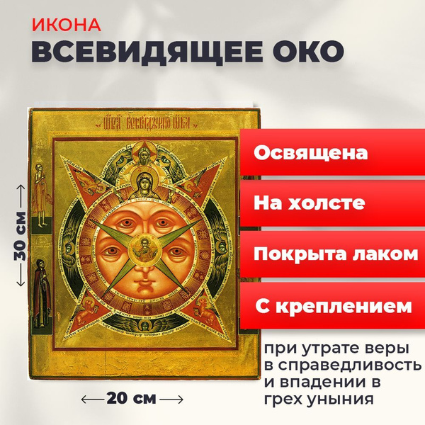 Икона на холсте "Всевидящее око Божие", 20*30 см купить c доставкой на ...