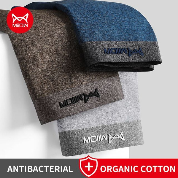 Комплект трусов Мужской Miiow брифы Хлопок синий, коричневый, размер 52, 54 Средняя Китай ...