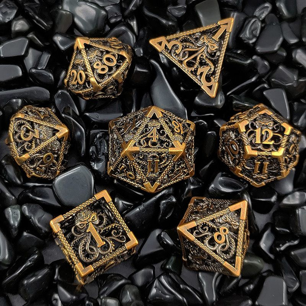 Металлические полые кости DND Dungeons & Dragons многогранник, настольная игра TRPG Digital ...
