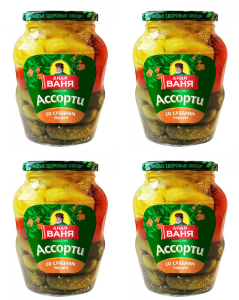 Дядя Ваня Ассорти овощное маринованное со сладким перцем, 680 г, 4 шт ...