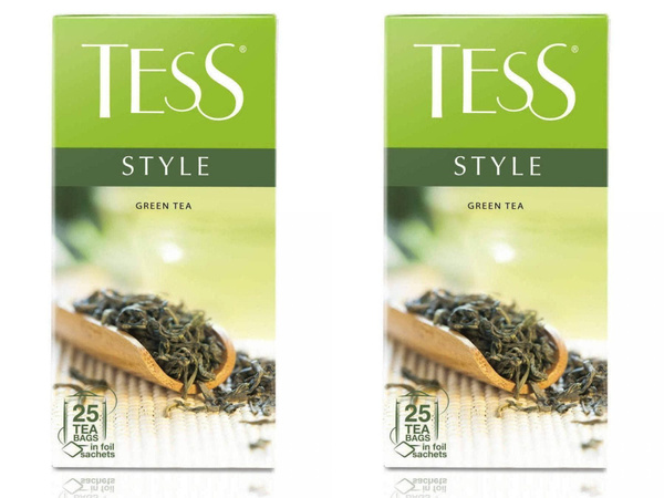 Tess Чай зеленый Style 25 пакетиков по 1 8 г 2 уп купить с
