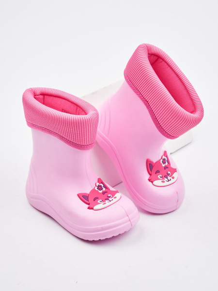 Сапоги резиновые Девочки KENKA розовый EVA Россия Без застёжки Демисезон Легкая модель, Съёмная ...