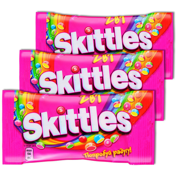 Жевательные драже Skittles 2в1 (5 двойных вкусов), 38 г, 3 шт. - купить ...