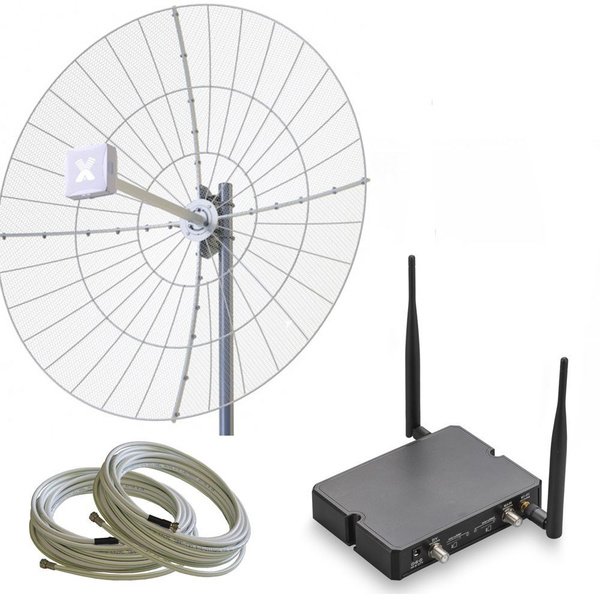 параболическая 3G/ 4G антенна Vika 27 F MIMO + два кабеля 2х10 м ...