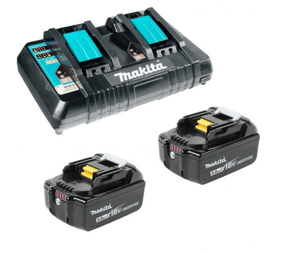 Набор аккумуляторов с зарядным устройством Makita (АКБ BL1850B - 2 шт ...