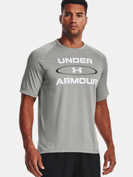 Футболка Under Armour, размер 50, 48, цвет серый, 100% полиэстер ...