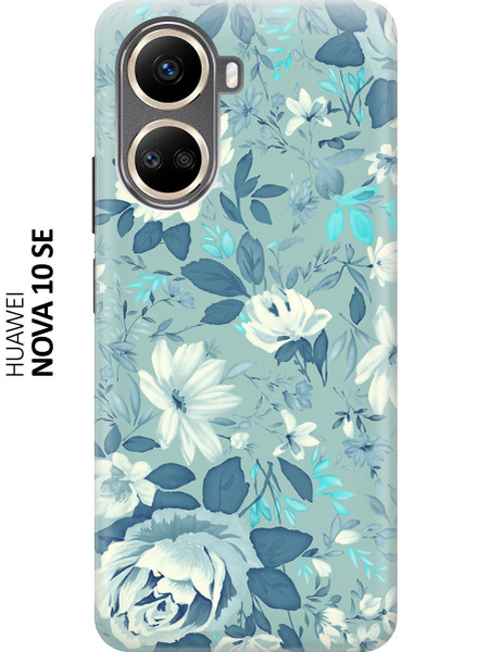 Силиконовый чехол Цветы на голубом на Huawei nova 10 SE / Хуавей нова ...
