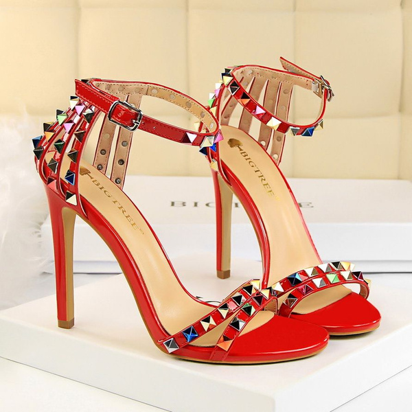 Босоножки Женский SYJWY Шпилька Искусственная кожа, размер 38 Лето Пряжка купить c доставкой на ...