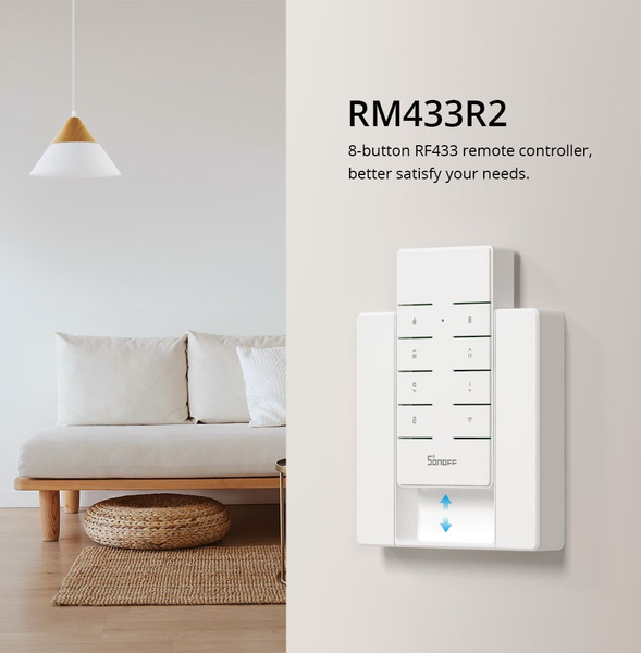SONOFF RM433 R2 433 МГц RF Пульт дистанционного управления и база в паре с настенным ...