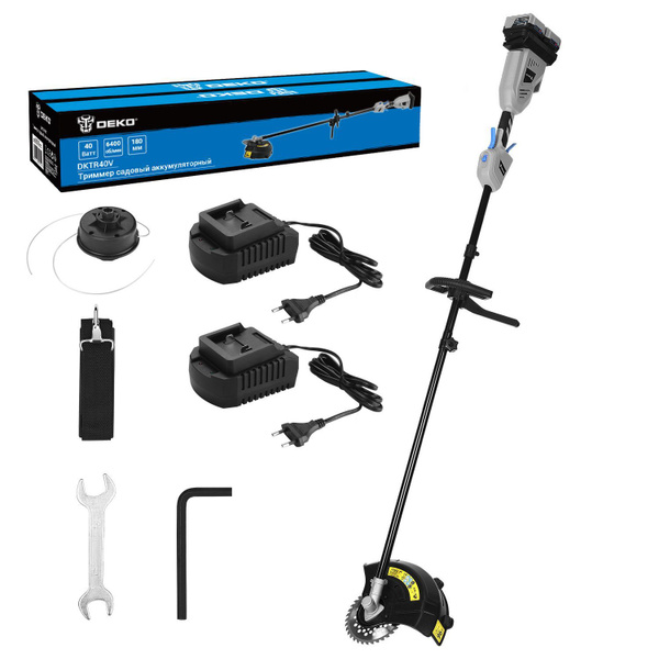 Триммер садовый аккумуляторный DEKO DKTR40V PRO, 2*4.0Ач, 2*ЗУ ...