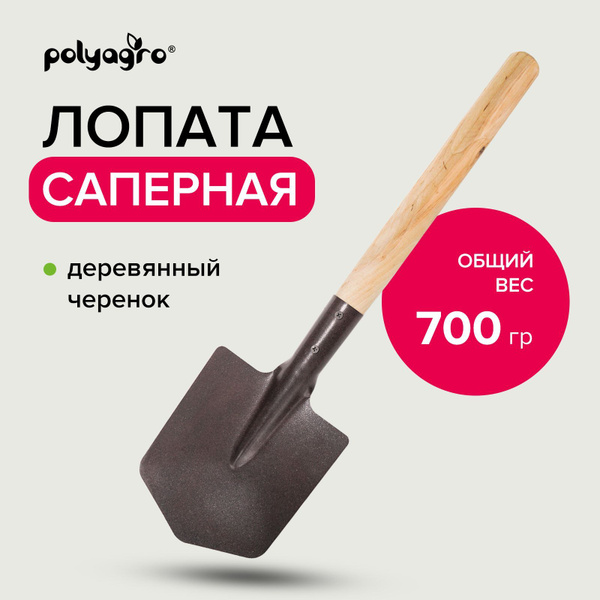 Лопата саперная 180*155*530мм, деревянный черенок Polyagro купить на OZON по низкой цене (625327266)