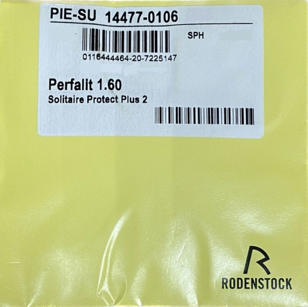 Линза для очков 1.60 Rodenstock Perfalit Solitaire Protect Plus 2 Sph ...