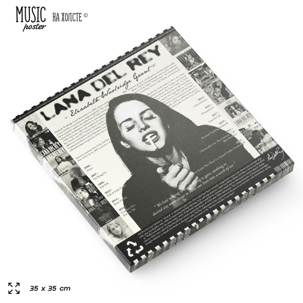 Картина с певицей, Лана Дель Рей, Lana del Rey, 35х35 см, холст с ...