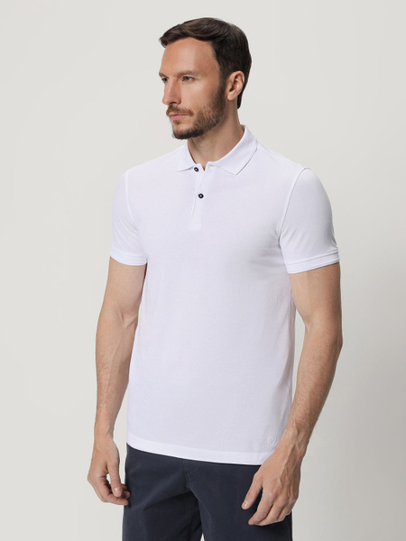 Поло Massimo Dutti, размер 50, цвет белый, 100% Хлопок - купить по ...