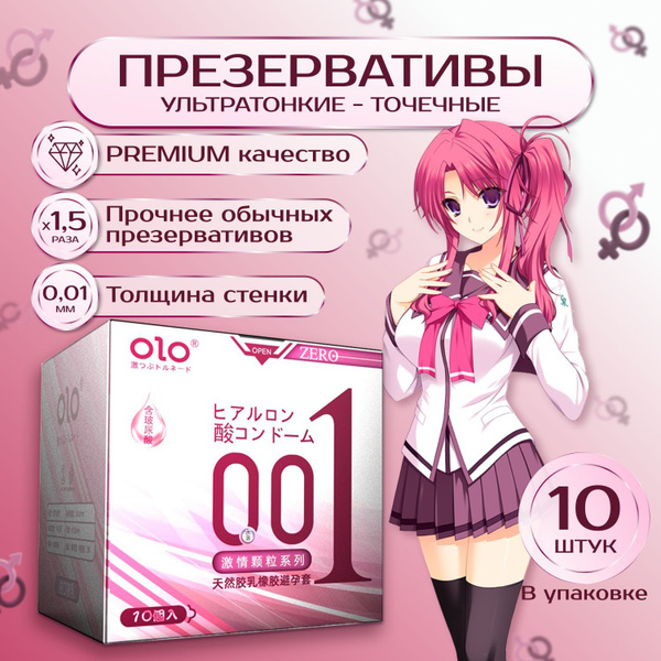 Презервативы 10 шт. ультратонкие 0,01мм гладкие, обильная премиум смазка натуральный латекс ...