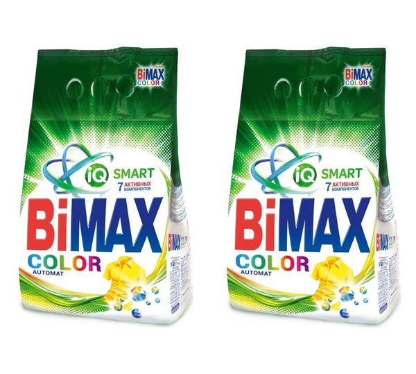 BiMAX Стиральный порошок Color, автомат, 1500 г, 2 уп купить на OZON по низкой цене (1119498683)