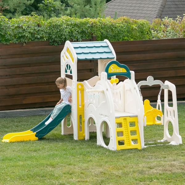 Игровой комплекс для детей с горкой и качелями UNIX Kids Playhouse для ...