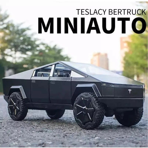 Машинка металлическая Тесла Кибер Трак Tesla CyberTruck черный, масштаб ...