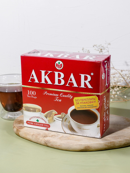 Чай чёрный АКБАР красно-белый 100 пак. (05/25) - купить с доставкой по ...