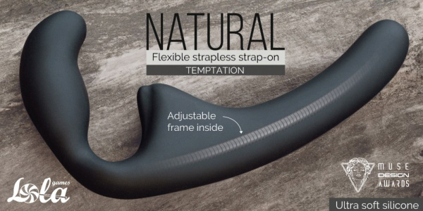 Гнущийся безремневой страпон NATURAL TEMPTATION - купить с доставкой по ...