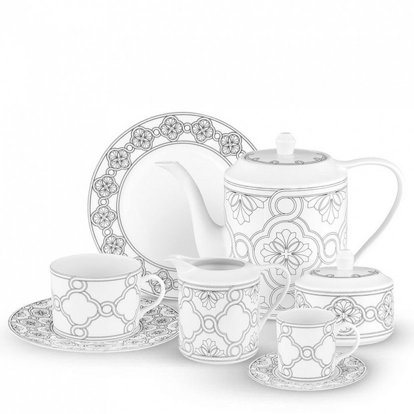 Сервиз чайный с чайником PORCEL, на 6 перс. - купить по выгодной цене в интернет-магазине OZON ...