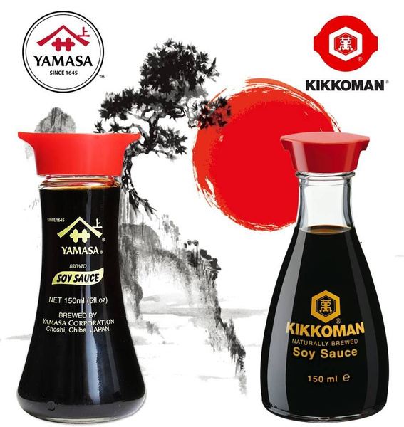 YAMASA & KIKKOMAN Соус соевый 2шт*150мл НАТУРАЛЬНОГО БРОЖЕНИЯ Диспенсер ...