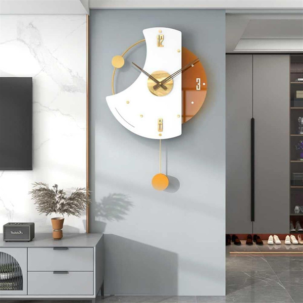 Современные креативные настенные часы модный металлический светильник роскошные декоративные