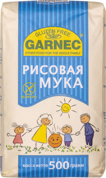 Мука рисовая Гарнец Без глютена Гарнец м/у, 500 г (в заказе 1 штука ...