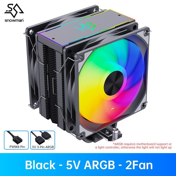 Кулер для процессора SNOWMAN MT5-V3 ARGB LGA1700/1200/115X/AM4/AM5 (TDP ...