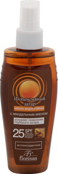 Масло для тела Floresan Интенсивный загар SPF25 водостойкое 150мл х2шт ...