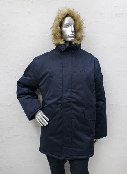 Куртка рабочая зимняя офисная удлиненная синяя ткань грета р. 56-58/188 - купить с доставкой по ...