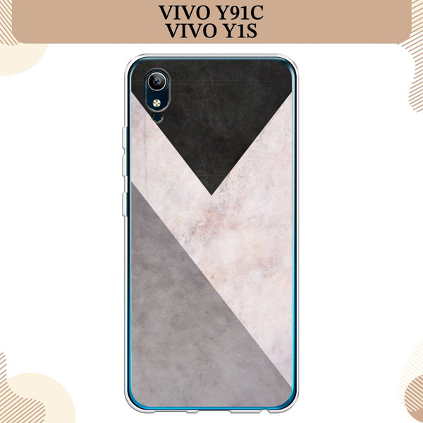 Силиконовый чехол на Vivo Y91c/Y1s / Виво Y91c/Y1s, Геометричный мрамор ...