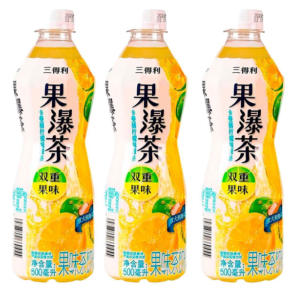 Холодный зелёный чай Suntory Kaman Orange Lemon Green Tea со вкусом ...