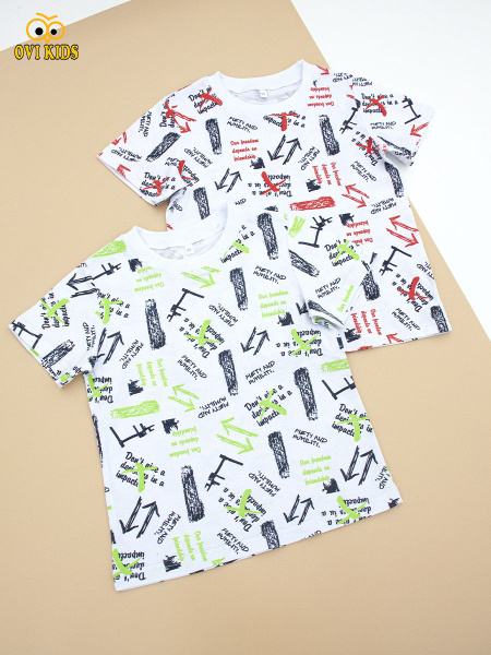 Футболка Ovi KIds, размер 98, цвет белый, 100% ХЛОПОК - купить по ...