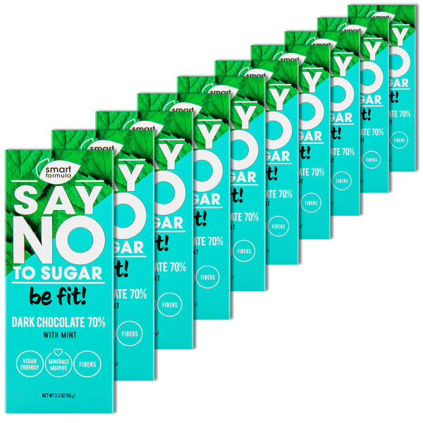 Шоколад без сахара Smart Formula "Мята", горький, 90 г, 10 шт. - купить ...