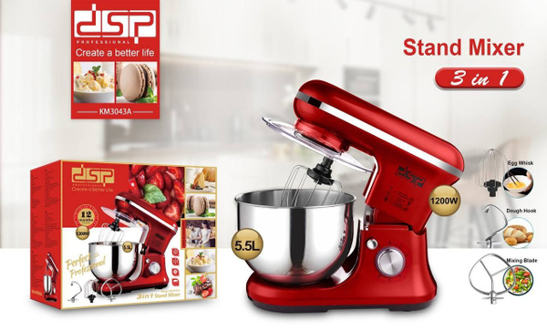 Планетарный Миксер DSP KM-3043А, 1400 Вт - купить по низким ценам в интернет-магазине OZON ...