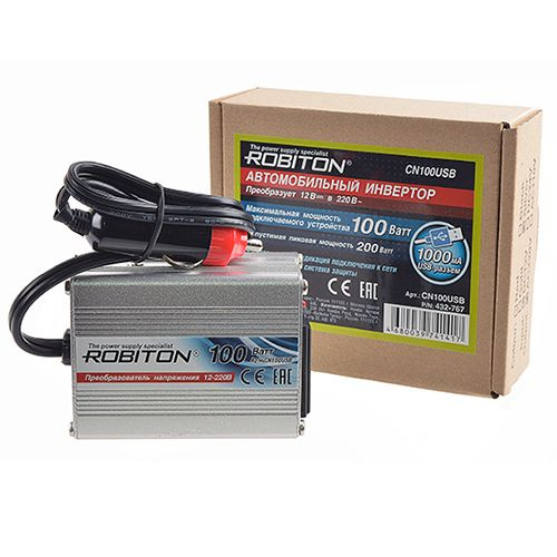 Инвертор ROBITON CN100USB 100W купить по выгодной цене в интернет-магазине OZON (1282799937)