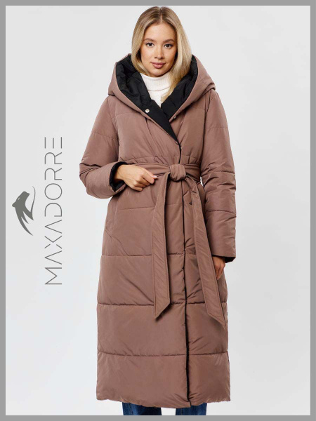 Пальто MAXADORRE, Зима, размер 44, цвет коричневый, Полиэстер - купить по выгодной цене в ...