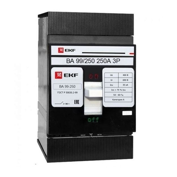 Купить Выключатель автоматический 3п ВА99 250/250А 35кА PROxima EKF mccb99-250-250 по низкой ...