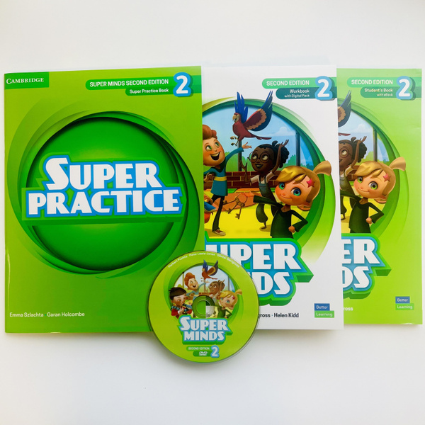 Super Minds 2 Second Edition + Super practice 2 (ПОЛНЫЙ КОМПЛЕКТ) учебник +рабочая тетрадь ...